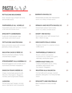 Menus – Osteria Al Volo